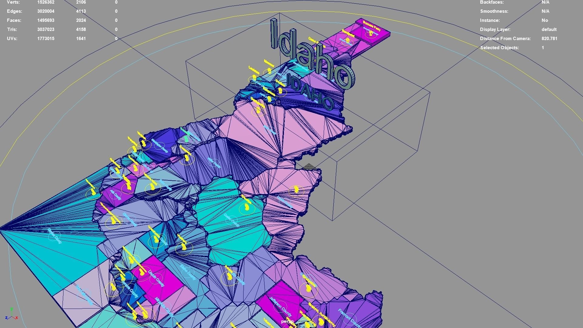 Idaho United States USA map region 3D model geography political 3D ...
