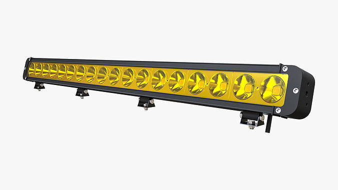 Large Amber LED Light Bar 3D model | CGTrader