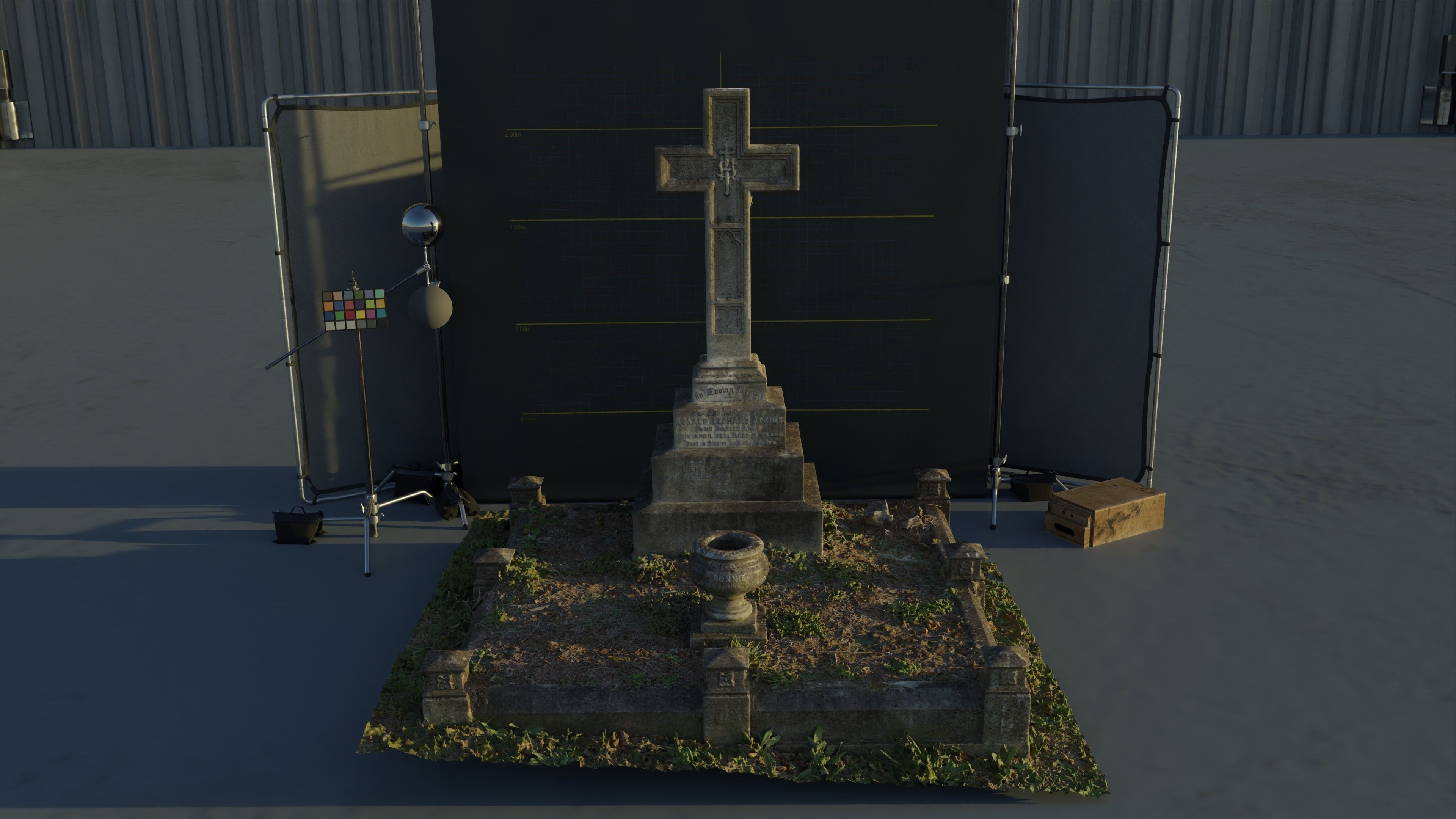 3D model Gravestone Cross with IHS symbol VR / AR / low-poly | CGTrader