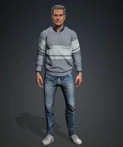 Old Man CGI 3D model animated rigged | CGTrader