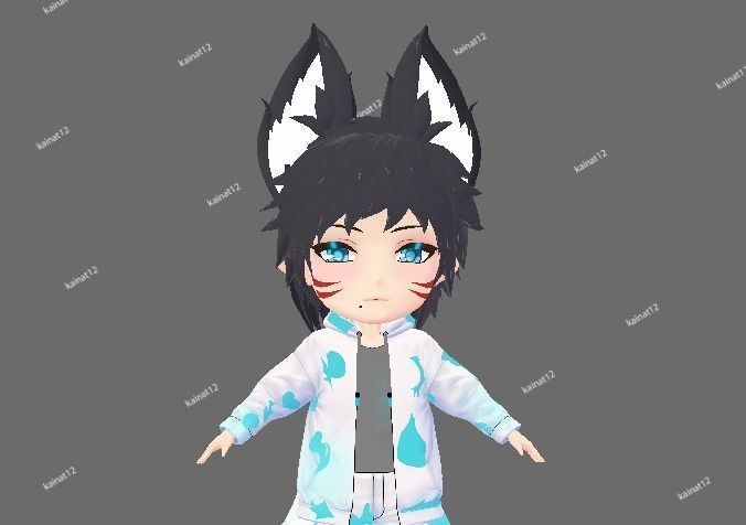 3D model 3D male chibi avatar for vrchat and vtubing VR / AR / low-poly ...