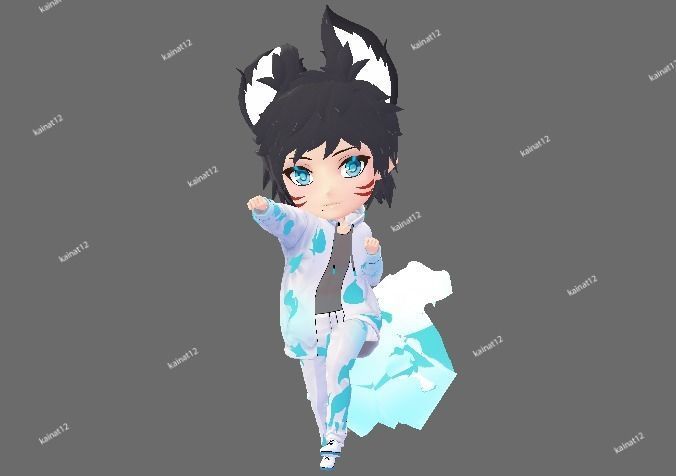 3D model 3D male chibi avatar for vrchat and vtubing VR / AR / low-poly ...