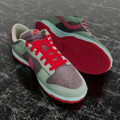 3D model NIKE DUNK 3D SHOES - RED VR / AR / low-poly | CGTrader