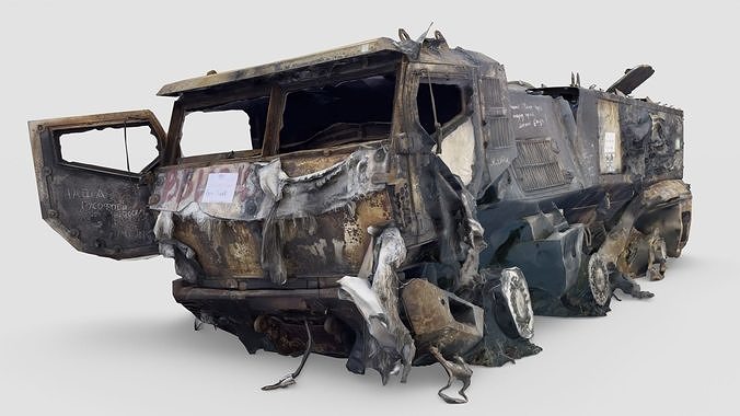 destroyed russian KAMAZ-63968 Typhoon-K MRAP 3D model | CGTrader