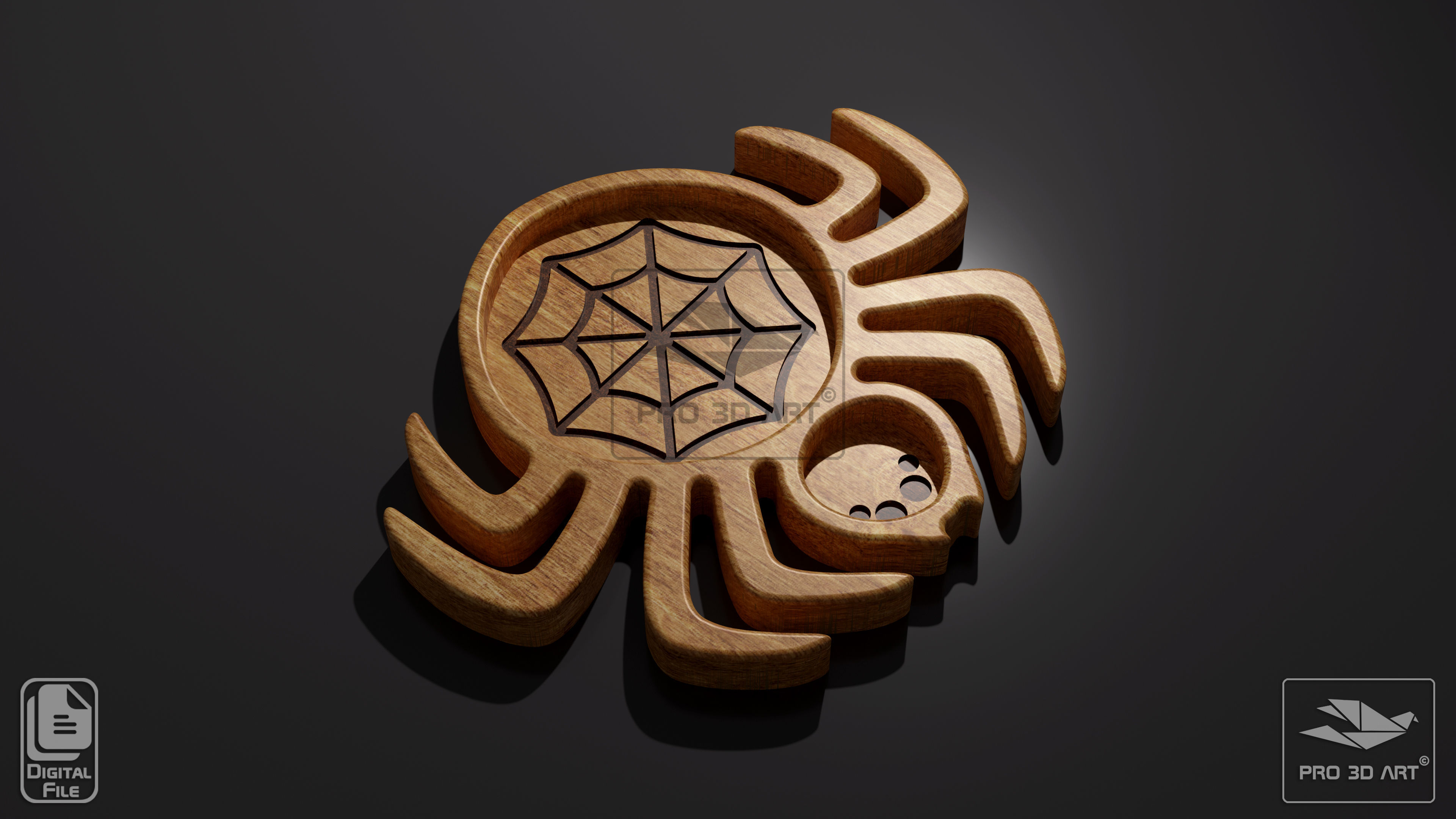 Halloween Spider Tray - CNC Files for Wood 3D model | CGTrader