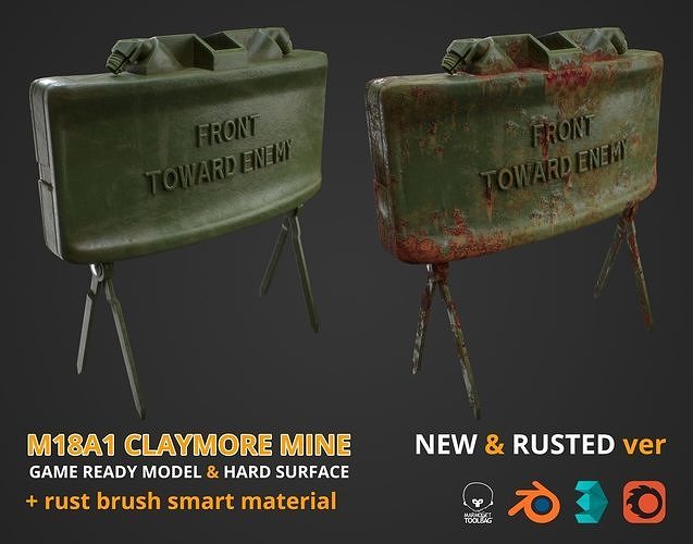 3D model M18A1 Claymore Mine 3D Game Ready Model VR / AR / low-poly ...