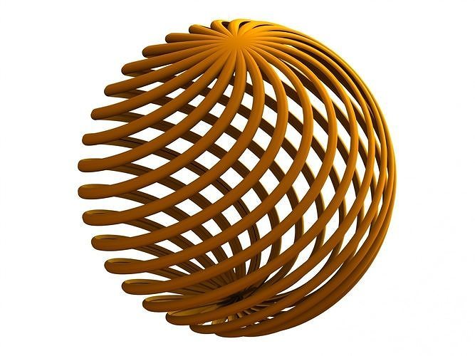 Wireframe Shape Geometric Twisted Sphere 3D model 3D printable | CGTrader