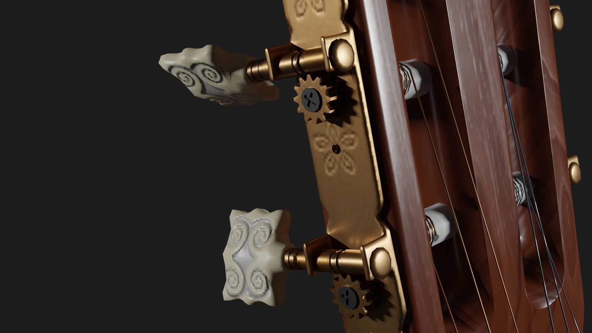 3D model Acoustic guitar Low-poly PBR 3D model VR / AR / low-poly ...