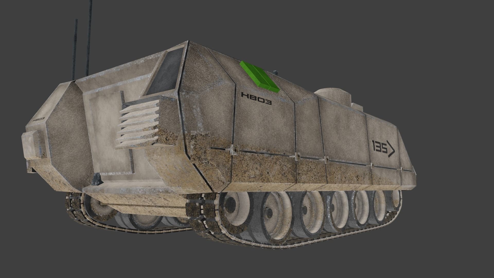 3D model KB03 Heavy Armored SciFi Tank APC VR / AR / low-poly | CGTrader