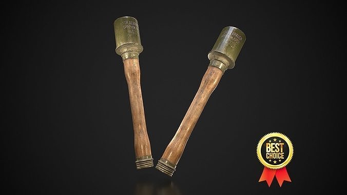3D model German hand grenade Stielhandgranaten 24 VR / AR / low-poly ...