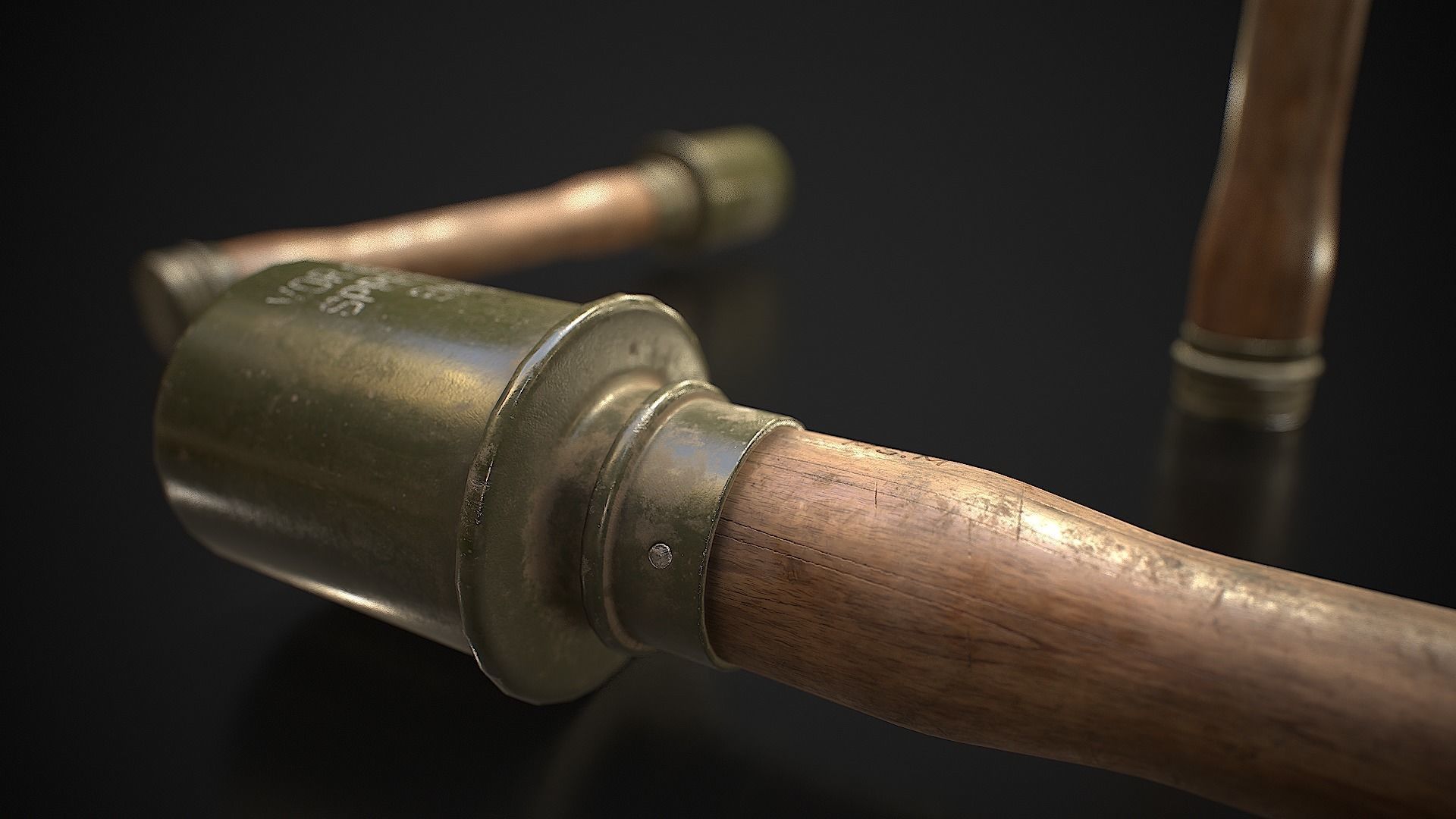 3D model German hand grenade Stielhandgranaten 24 VR / AR / low-poly ...