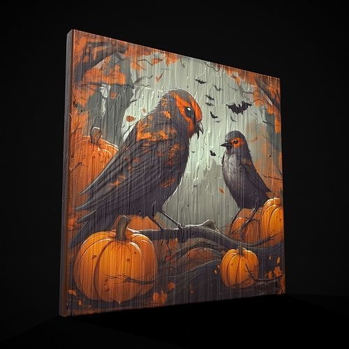 3D model Halloween Bird Painting Version One VR / AR / low-poly | CGTrader