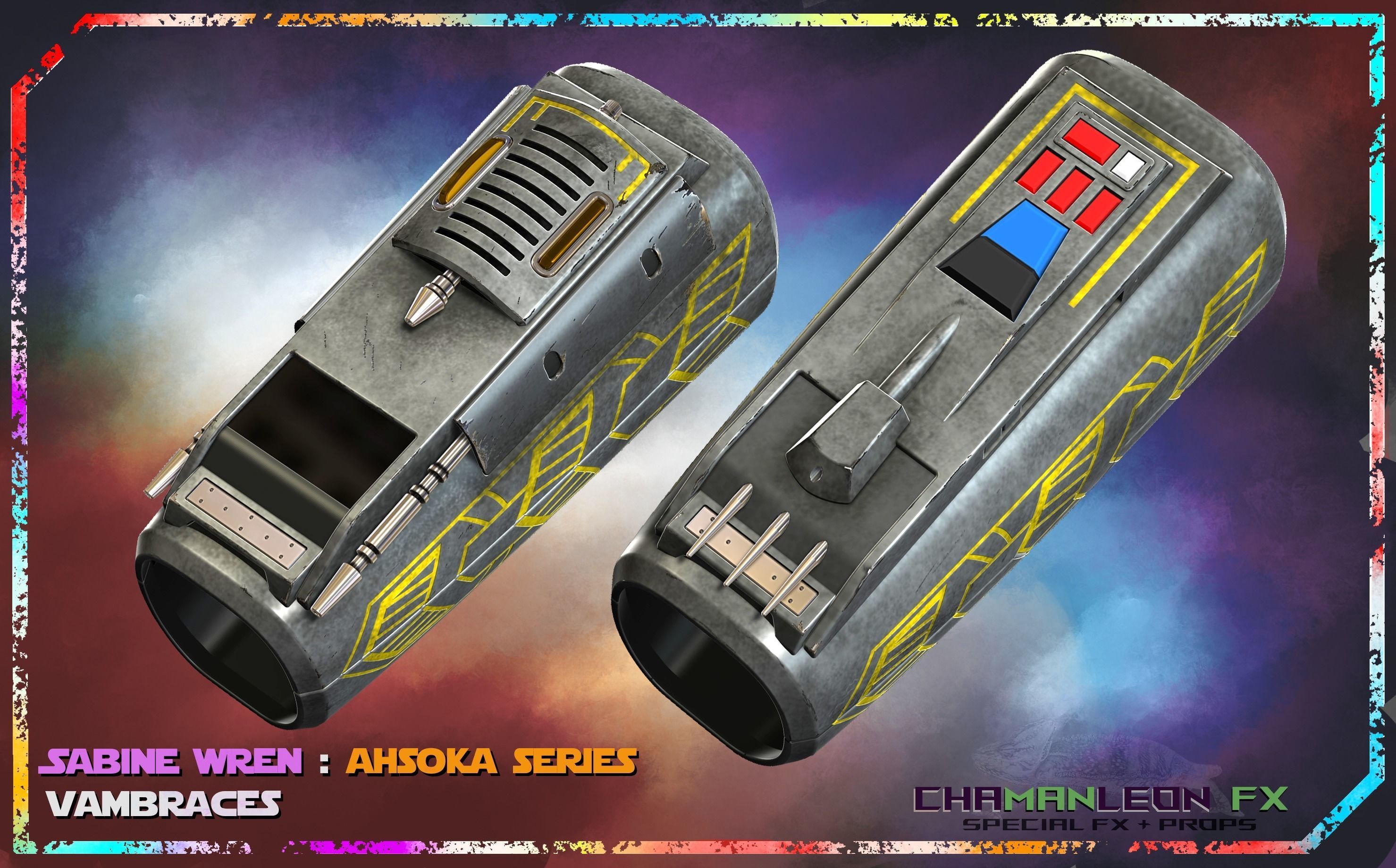 Sabine Wren Live Action Ahsoka Series Vambrace Armor Cosplay 3D model ...