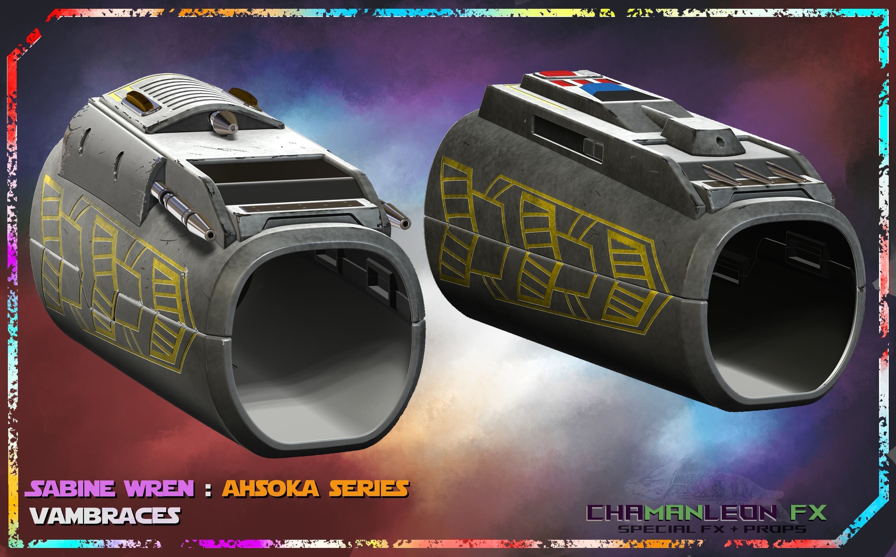 Sabine Wren Live Action Ahsoka Series Vambrace Armor Cosplay 3D model ...
