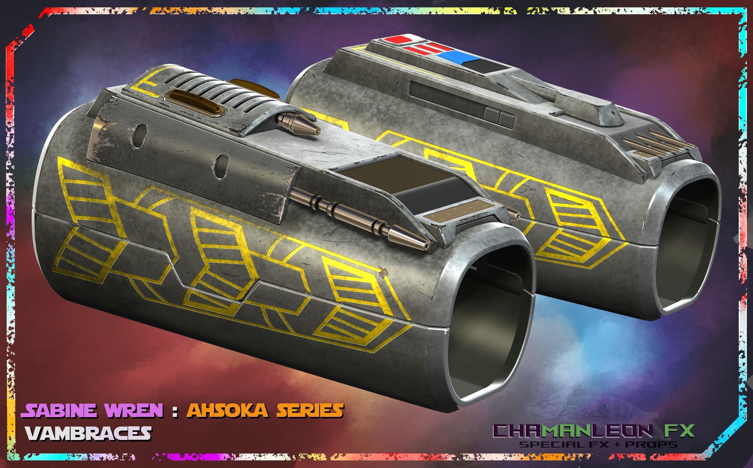Sabine Wren Live Action Ahsoka Series Vambrace Armor Cosplay 3D model ...