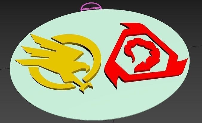 GDI and NOD logos from Command and Conquer Tiberian Sun keychain 3D model 3D printable | CGTrader