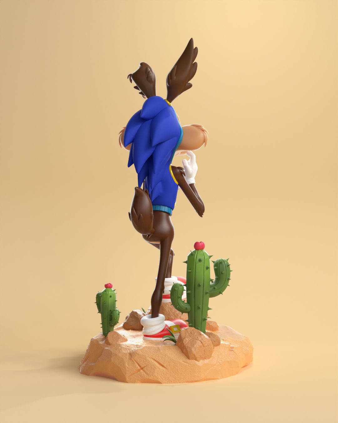 Wile e Coyote with the Sonic suit 3D model 3D printable | CGTrader