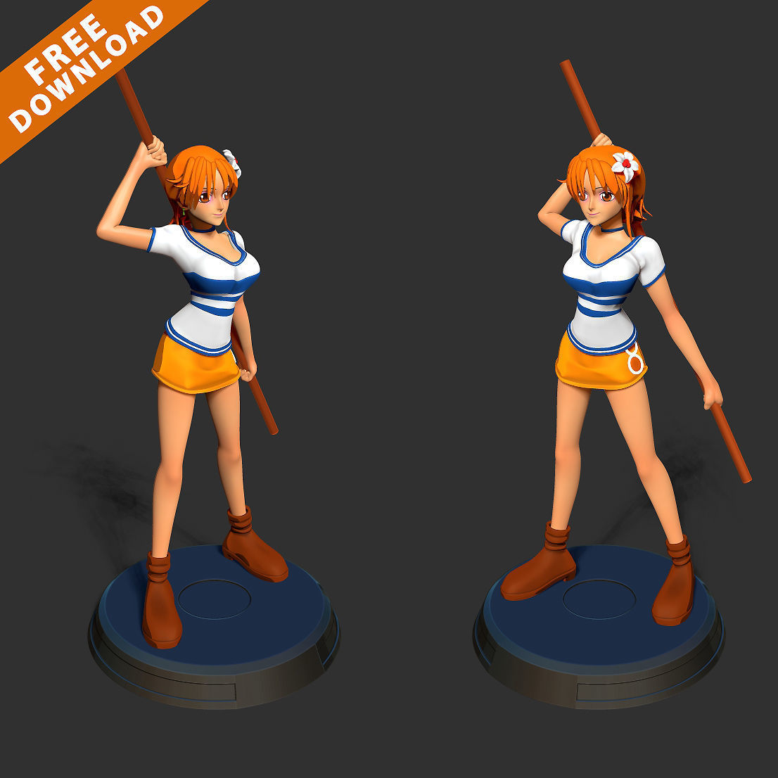 Nami - One Piece Fanart free 3D model 3D printable | CGTrader