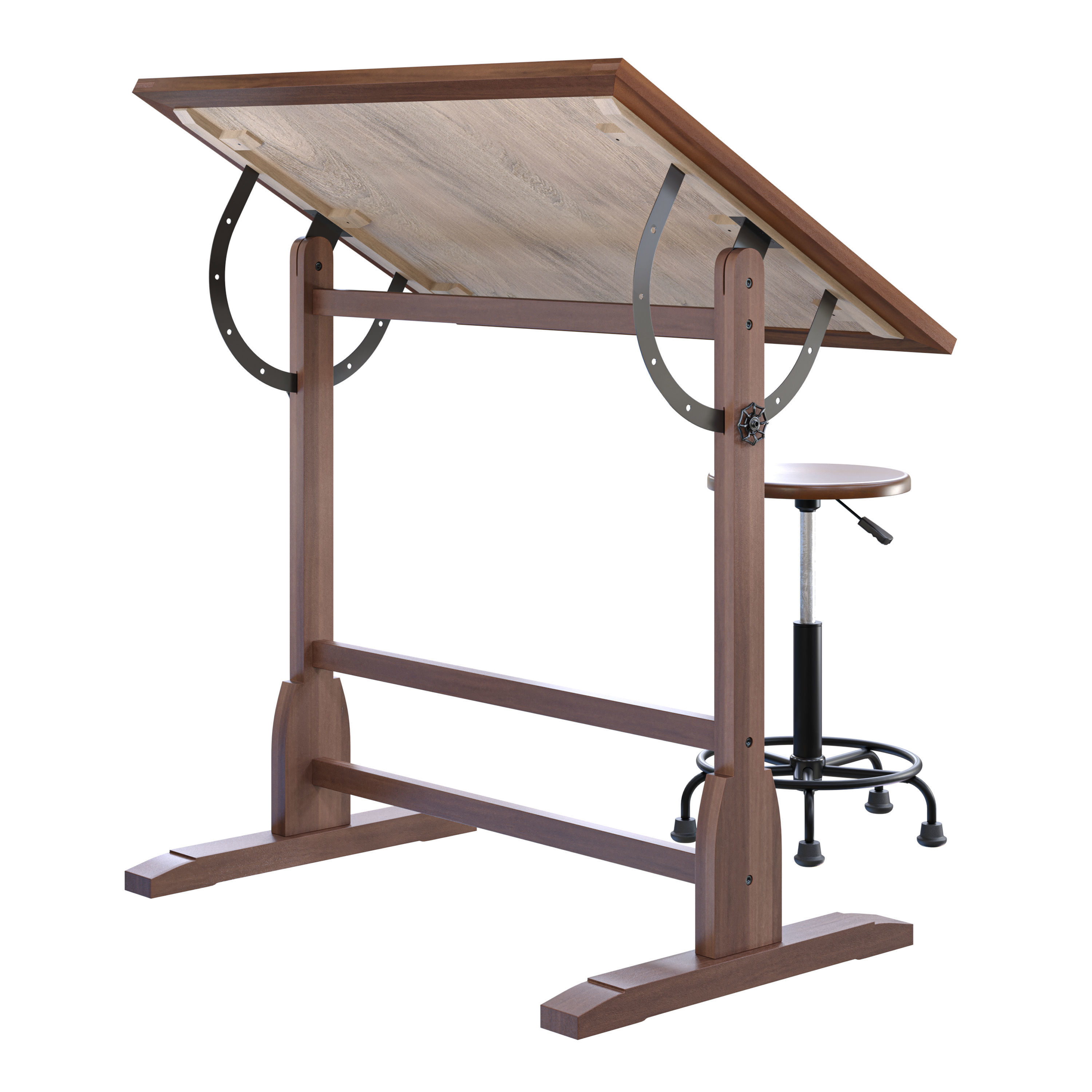 Vintage Wood Drafting Table 3D model | CGTrader