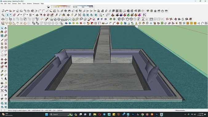 Outdoor sunken sitting area in pool 3D model | CGTrader
