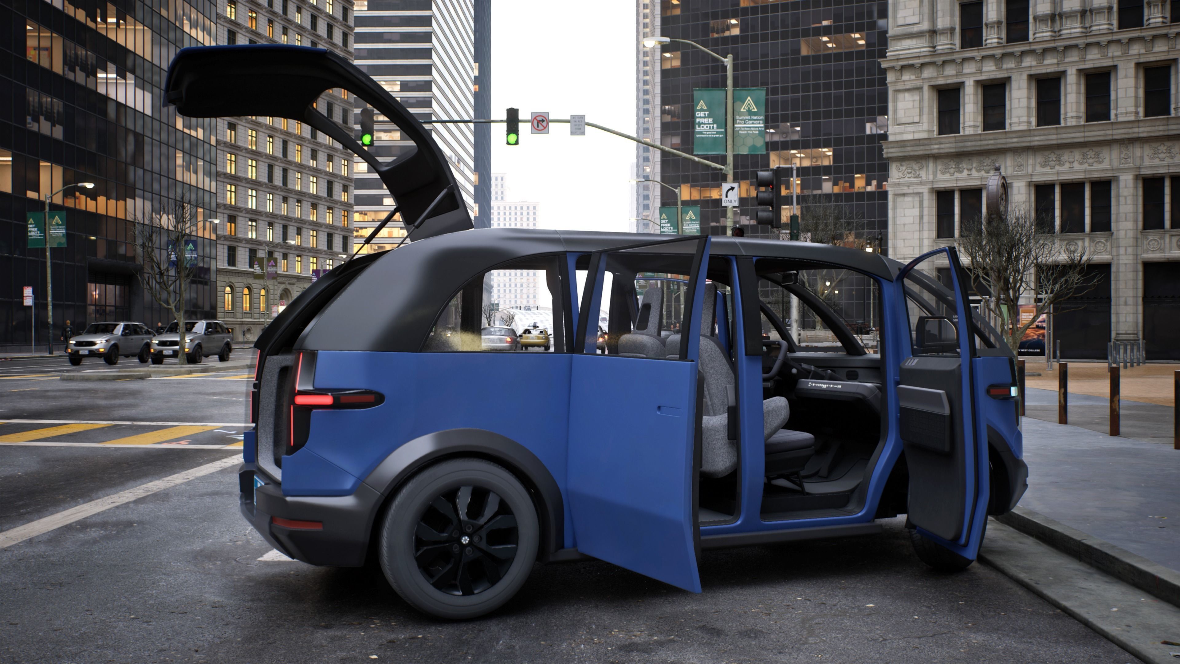 Canoo Lifestyle Vehicle Premium Blue Rigged 3D model rigged | CGTrader