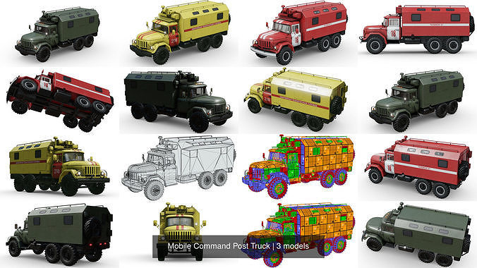 3D Model Collection Mobile Command Post Truck VR / AR / low-poly | CGTrader
