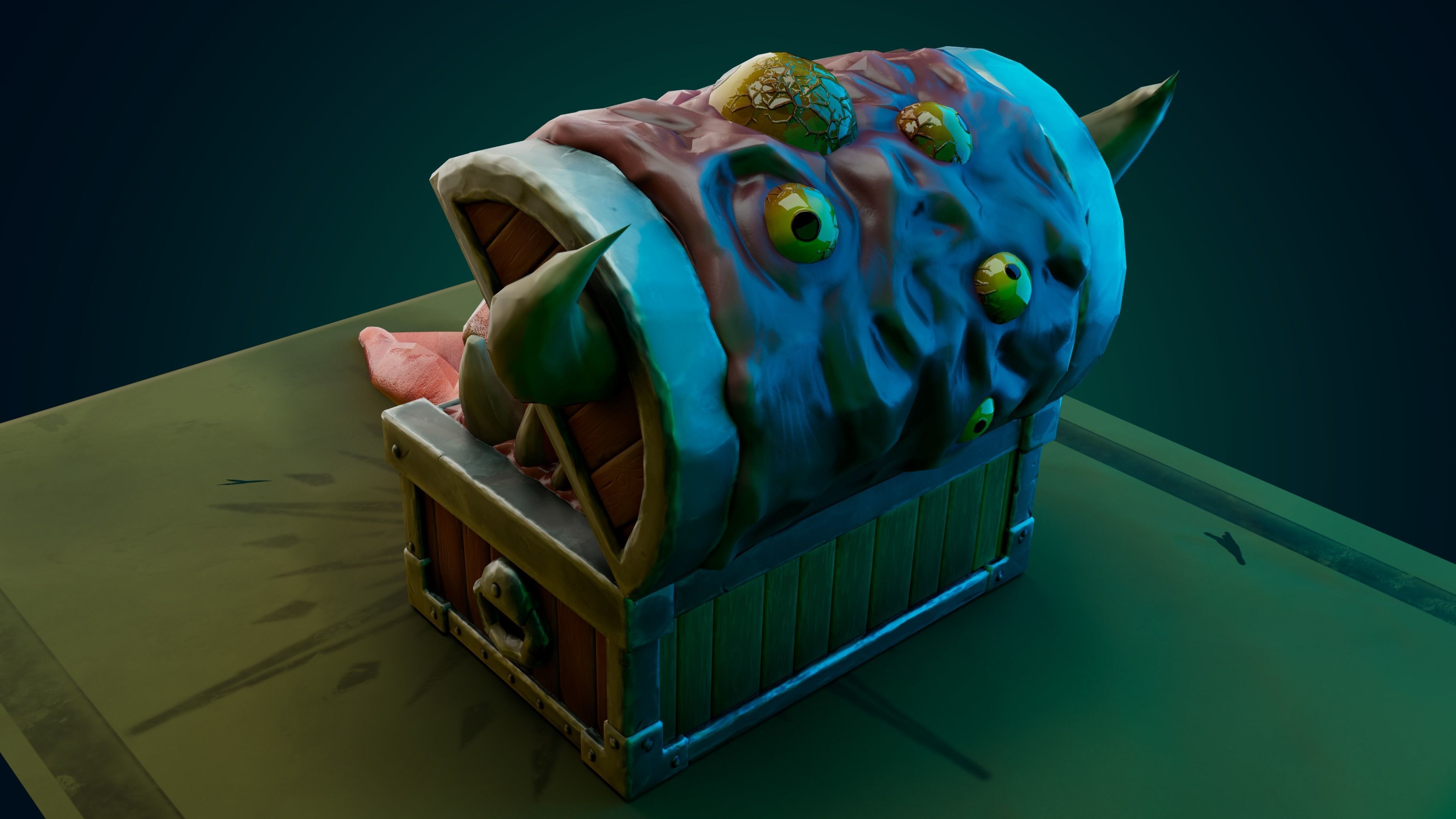 3D model Stylized Mimic chest VR / AR / low-poly | CGTrader