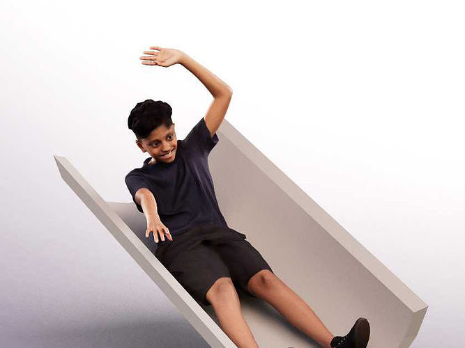 3D model Akesh 14427 - Mediterranean Boy Sliding On The Playground VR ...