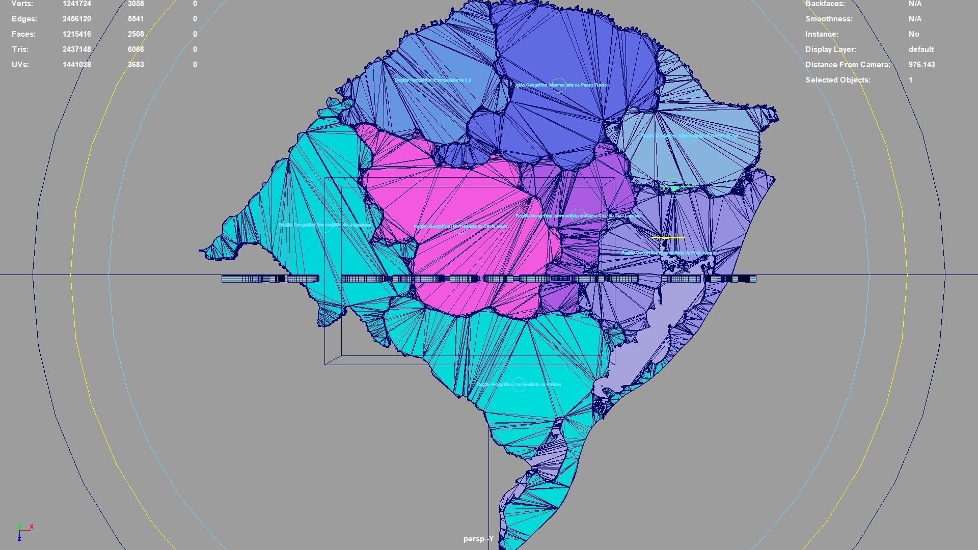 Rio Grande do Sul South Region Brazil map region geography 3D model ...