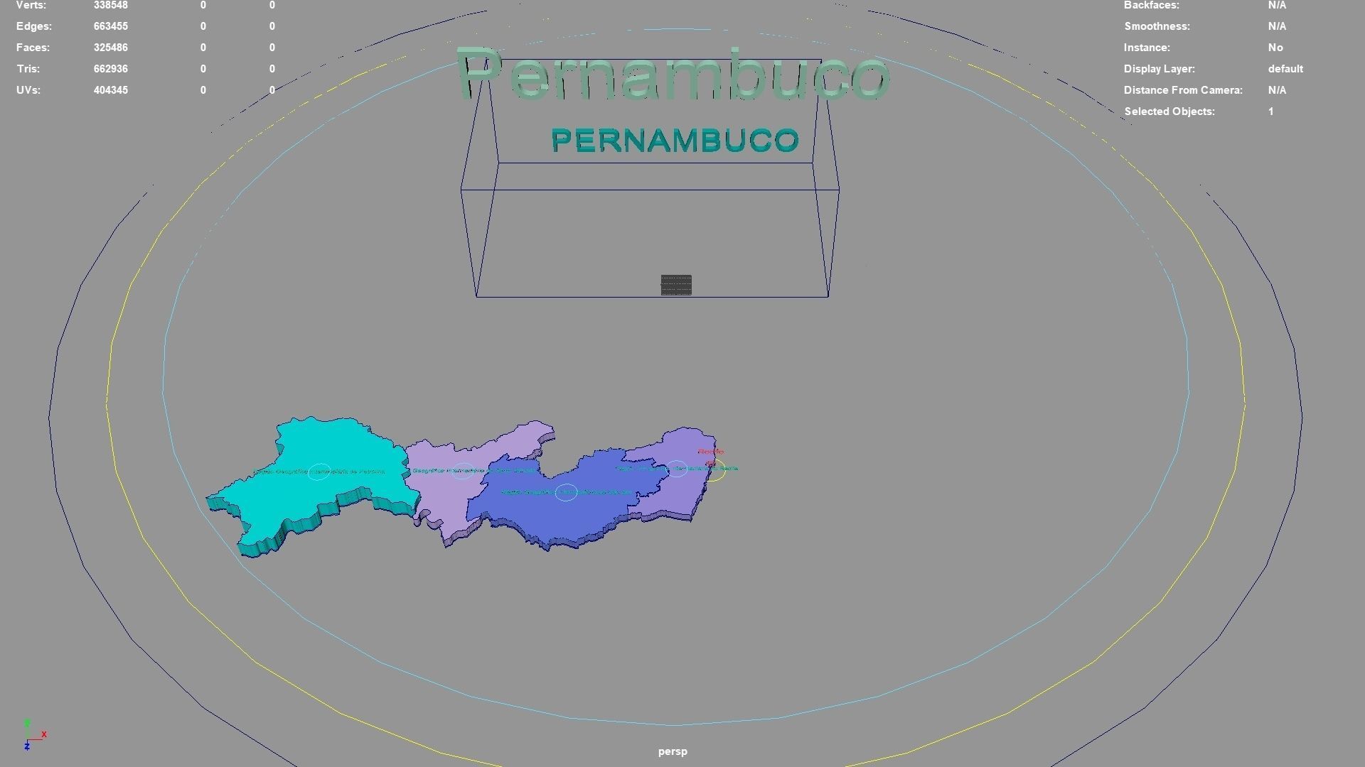 Pernambuco Northeast Region Brazil map region geography 3D model rigged | CGTrader