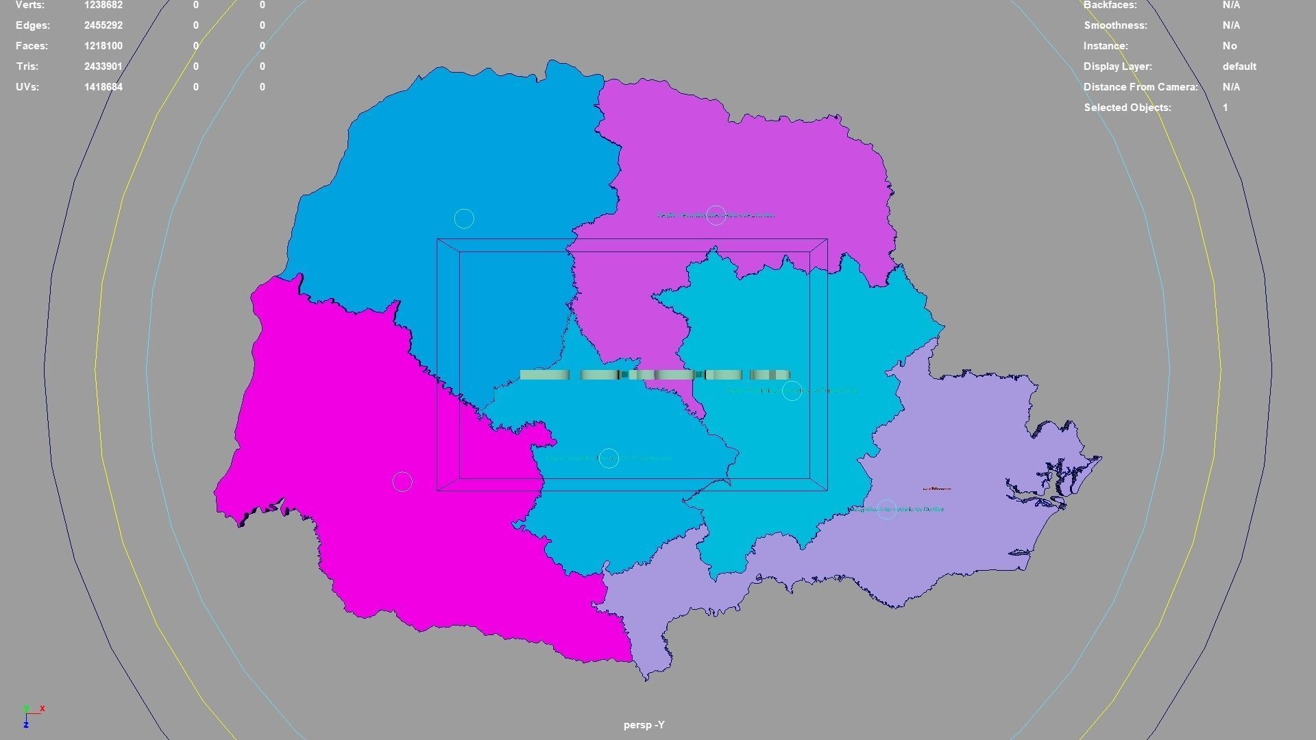 Parana South Region Brazil map region geography political 3D model ...