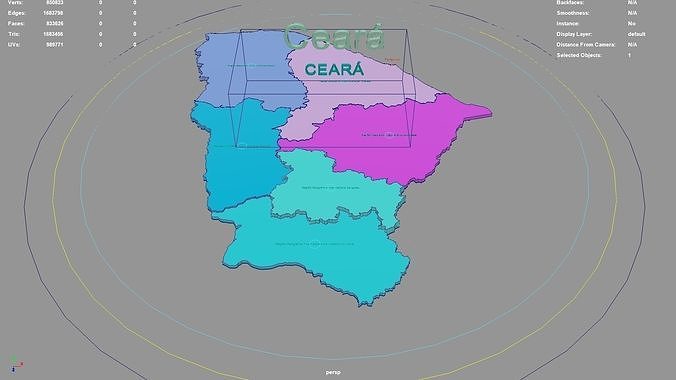 Ceara Northeast Region Brazil map region geography political 3D model ...