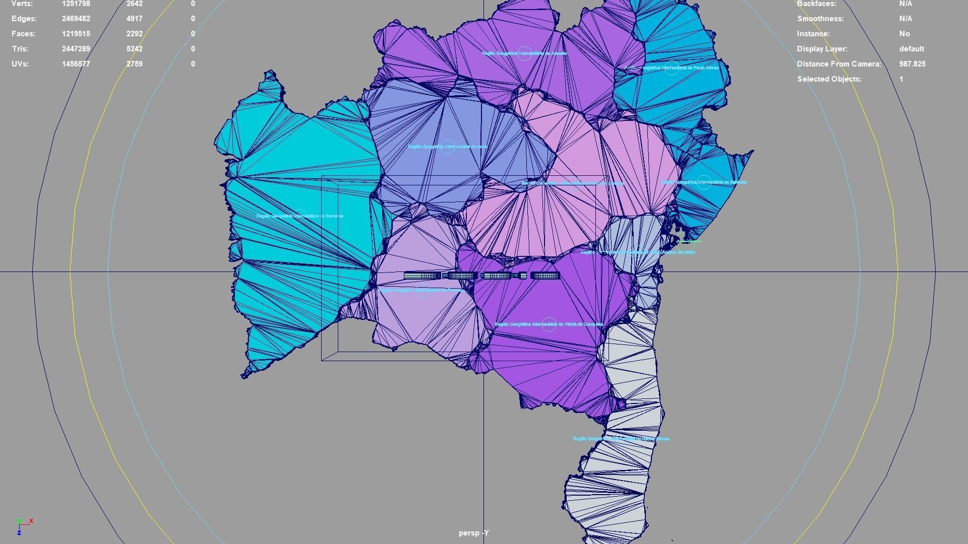 Bahia Northeast Region Brazil map region geography political 3D model ...