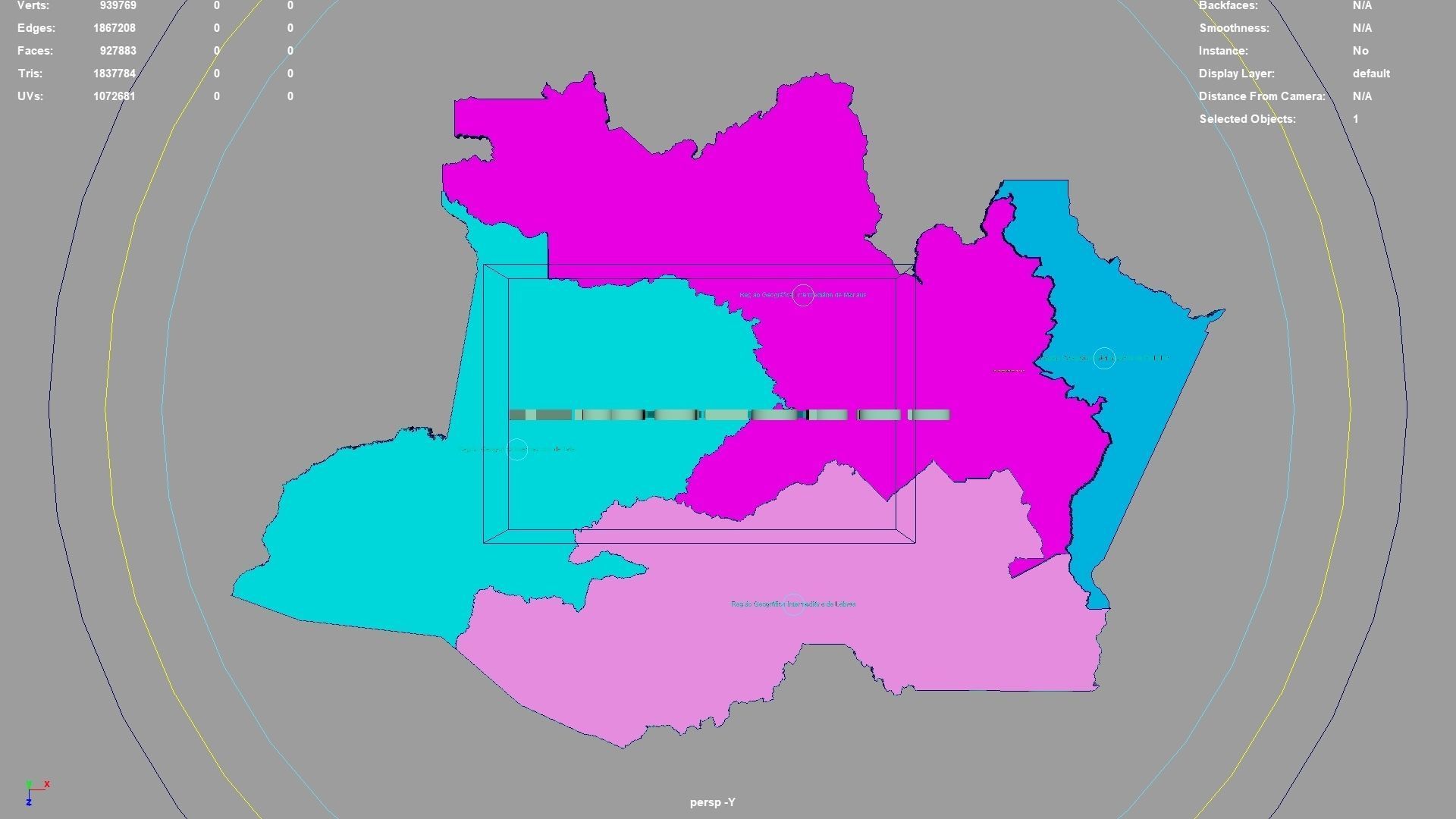 Amazonas North Region Brazil map region geography political 3D model ...