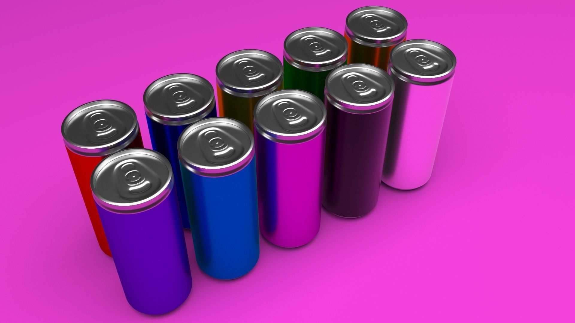 Colored Soda Cans Set 3D model | CGTrader