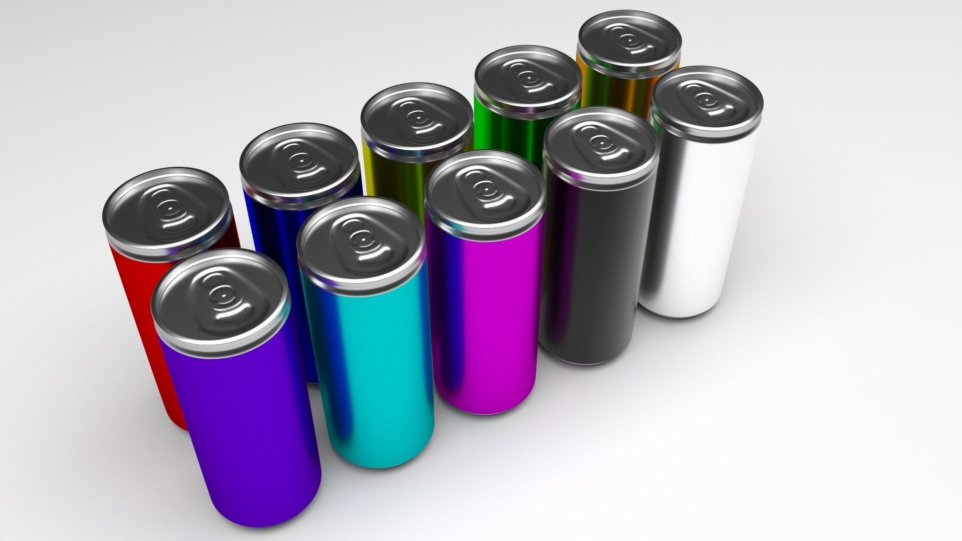 Colored Soda Cans Set 3D model | CGTrader