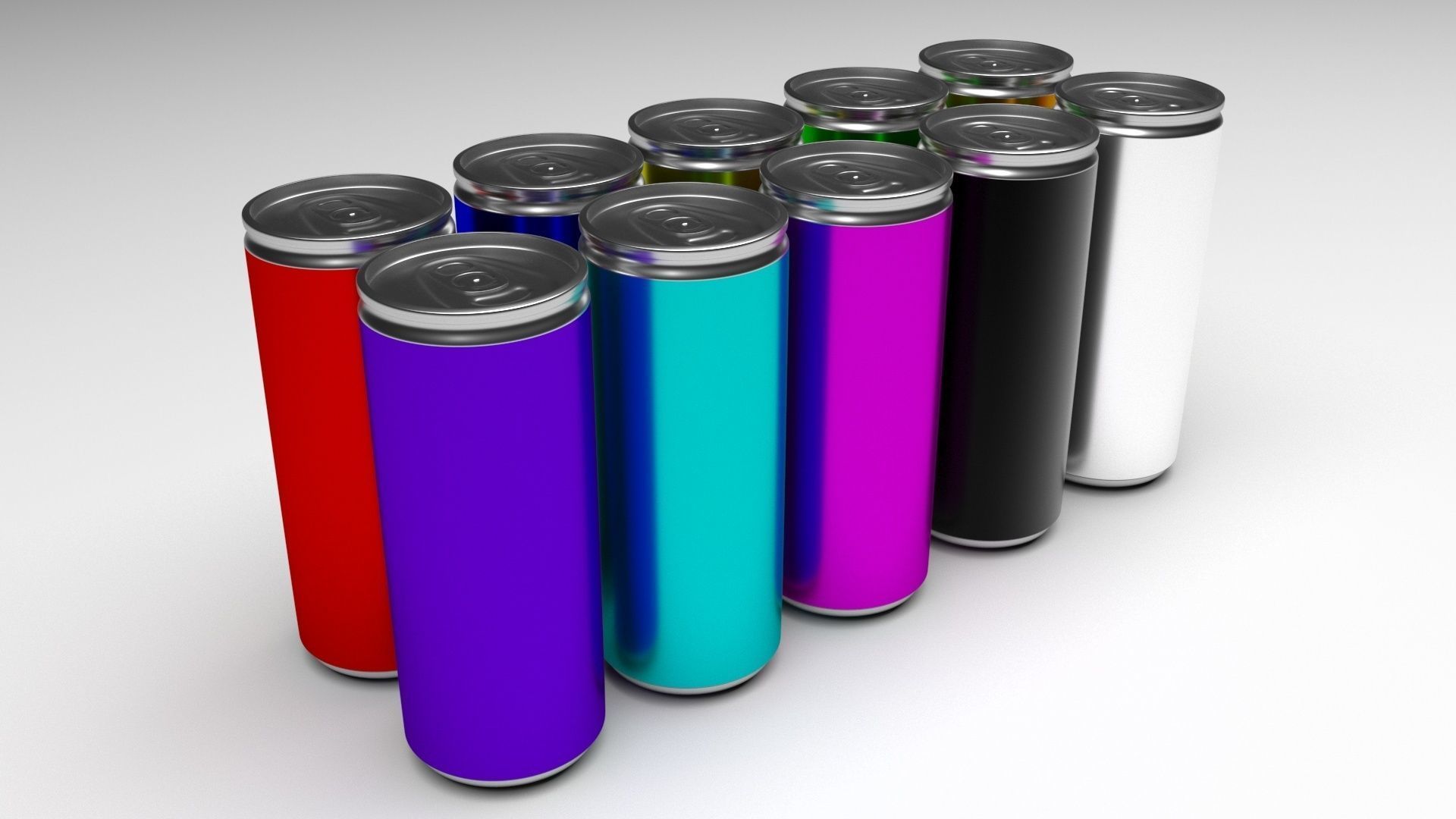 Colored Soda Cans Set 3D model | CGTrader