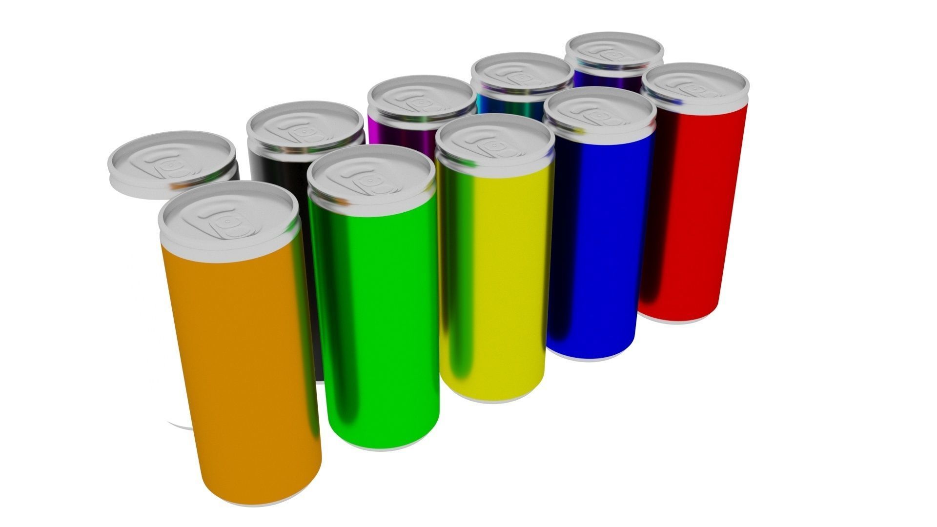 Colored Soda Cans Set 3D model | CGTrader