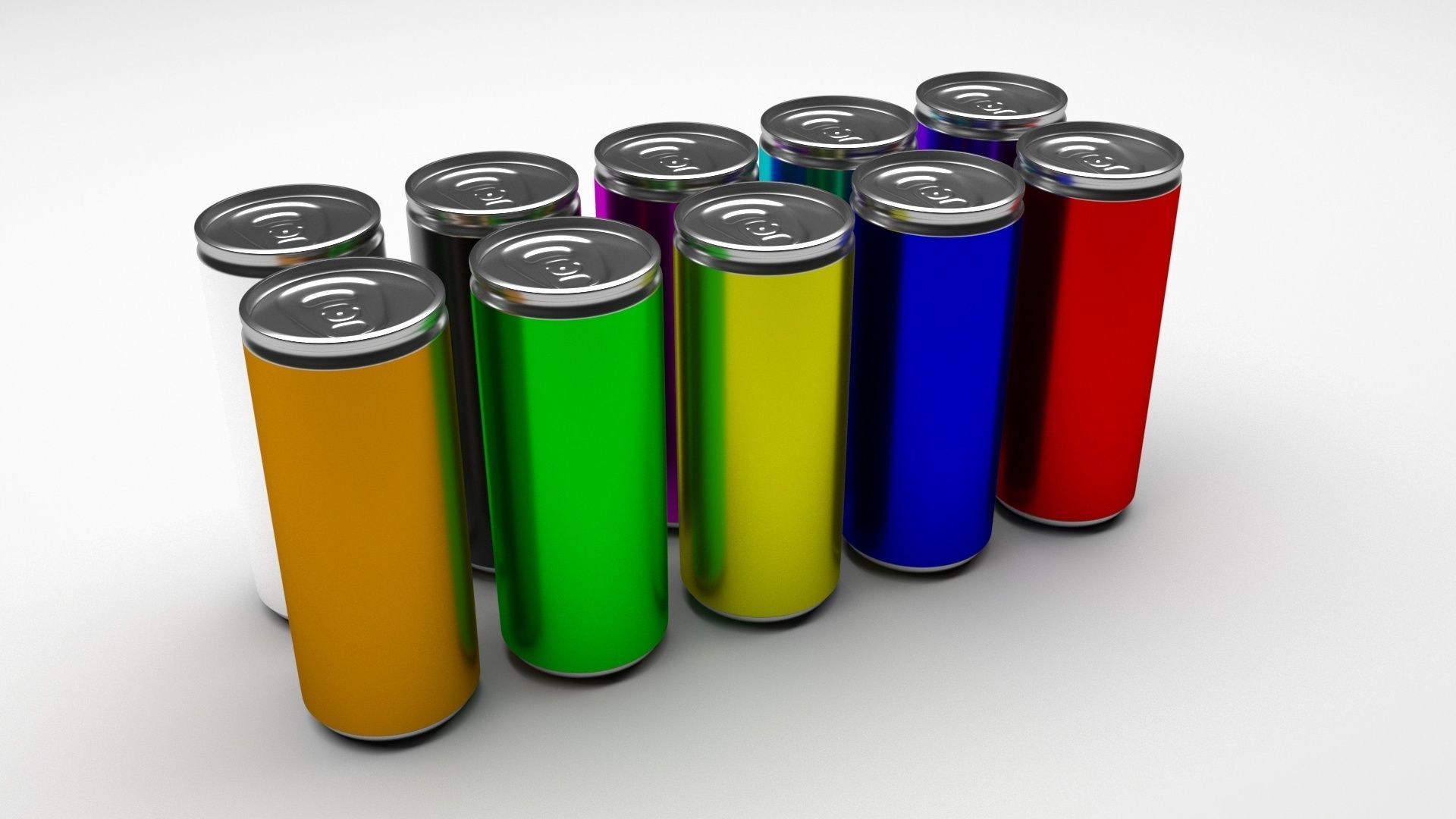 Colored Soda Cans Set 3D model | CGTrader
