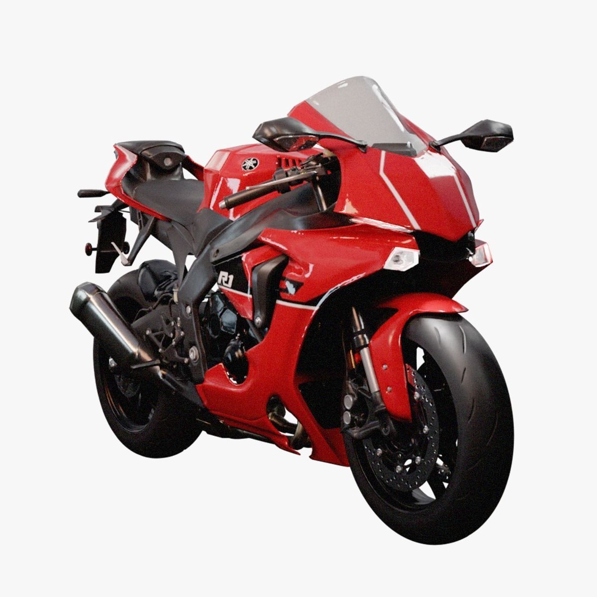 3D model Yamaha R1 2015 Red and black VR / AR / low-poly | CGTrader