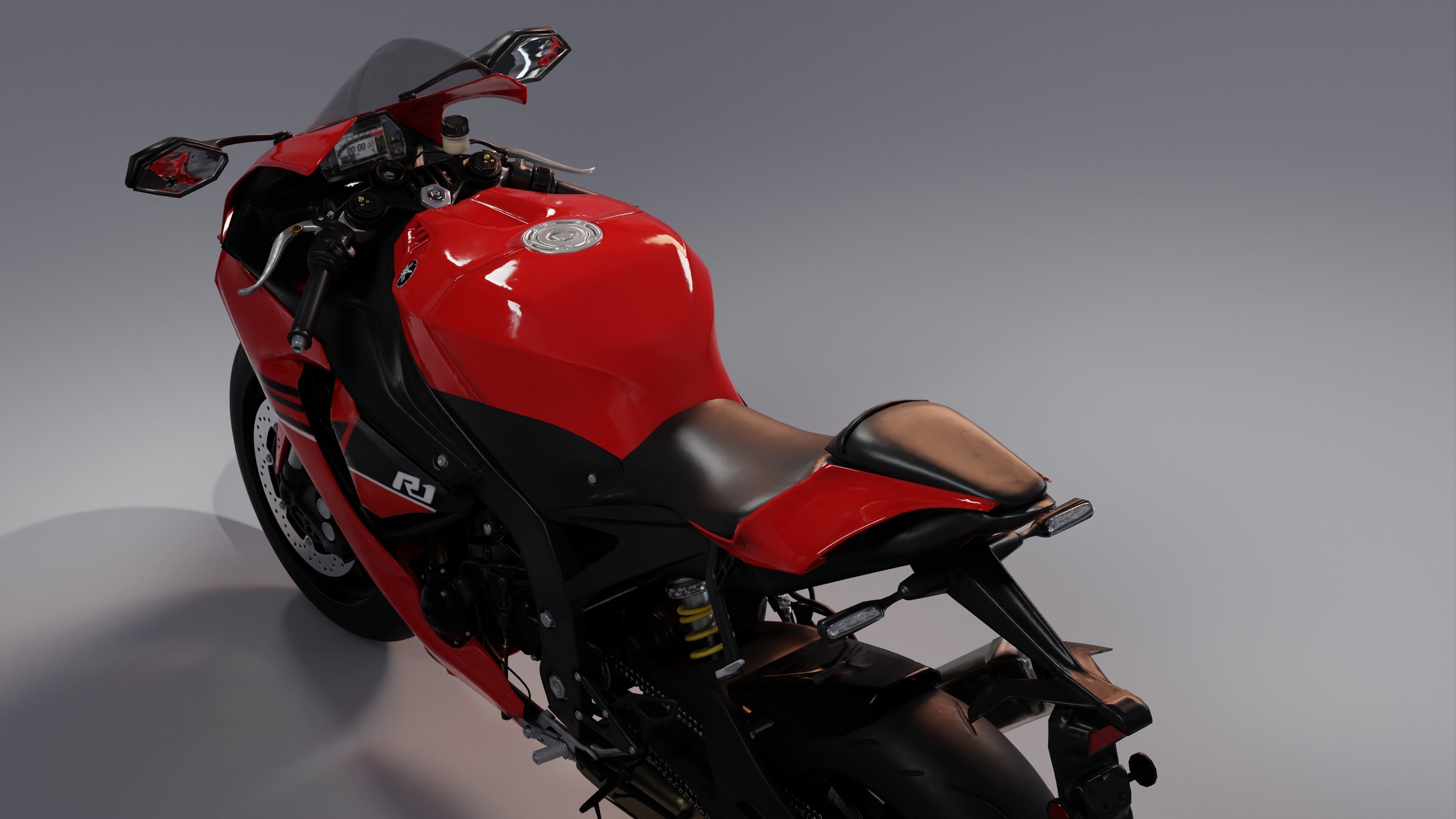 3D model Yamaha R1 2015 Red and black VR / AR / low-poly | CGTrader