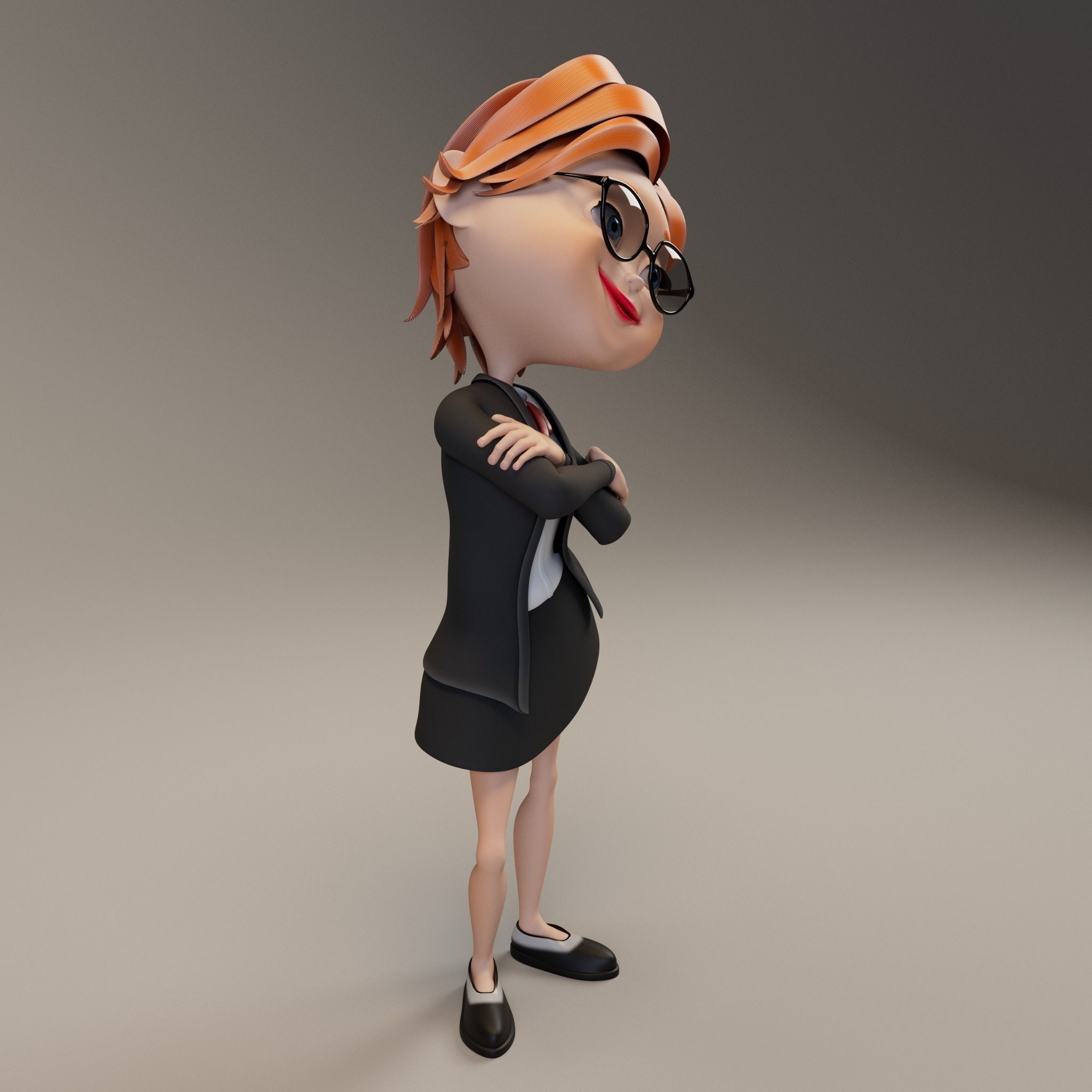Rigged Cartoon Office Woman 3D model animated rigged | CGTrader