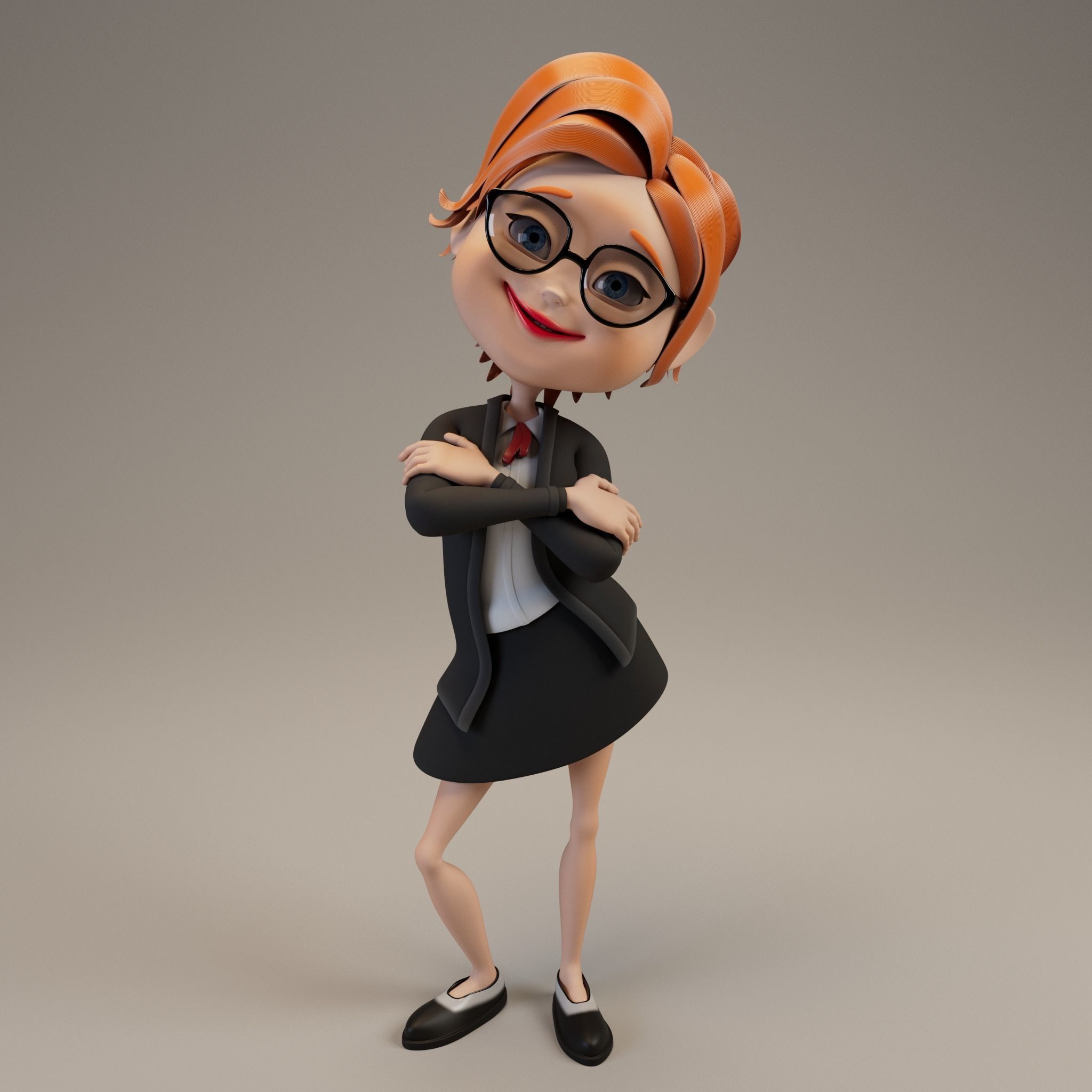Rigged Cartoon Office Woman 3D model animated rigged | CGTrader