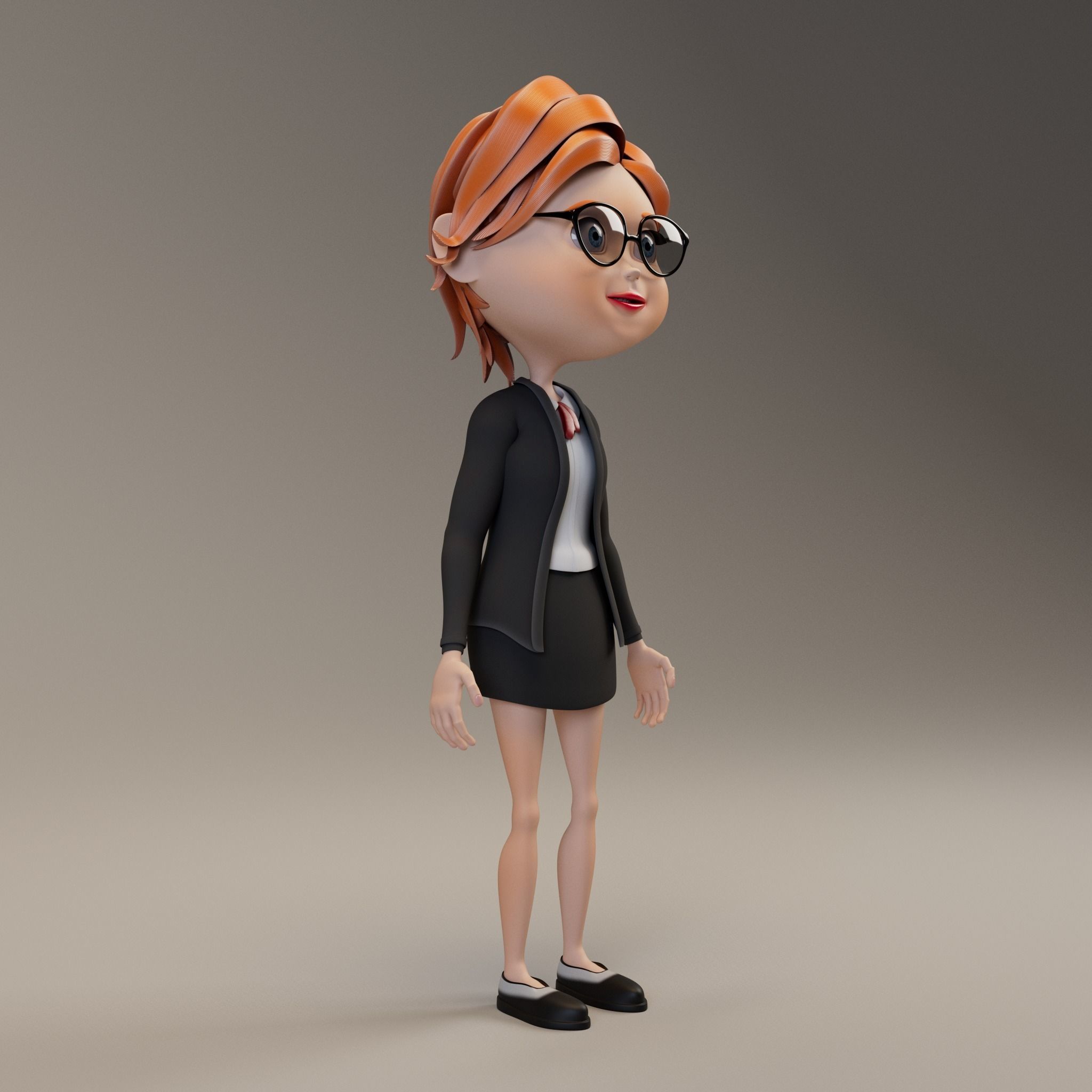 Rigged Cartoon Office Woman 3D model animated rigged | CGTrader