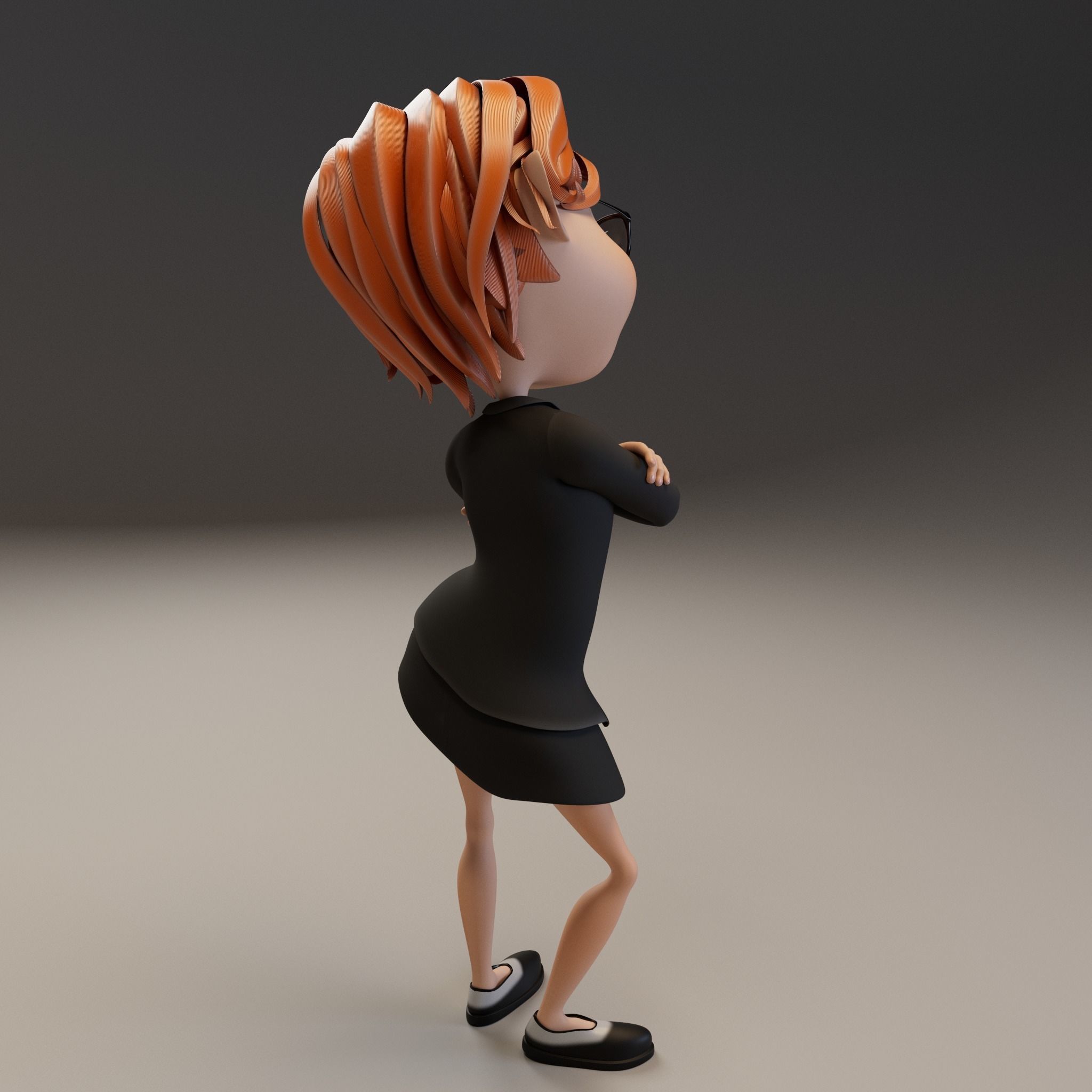 Rigged Cartoon Office Woman 3D model animated rigged | CGTrader
