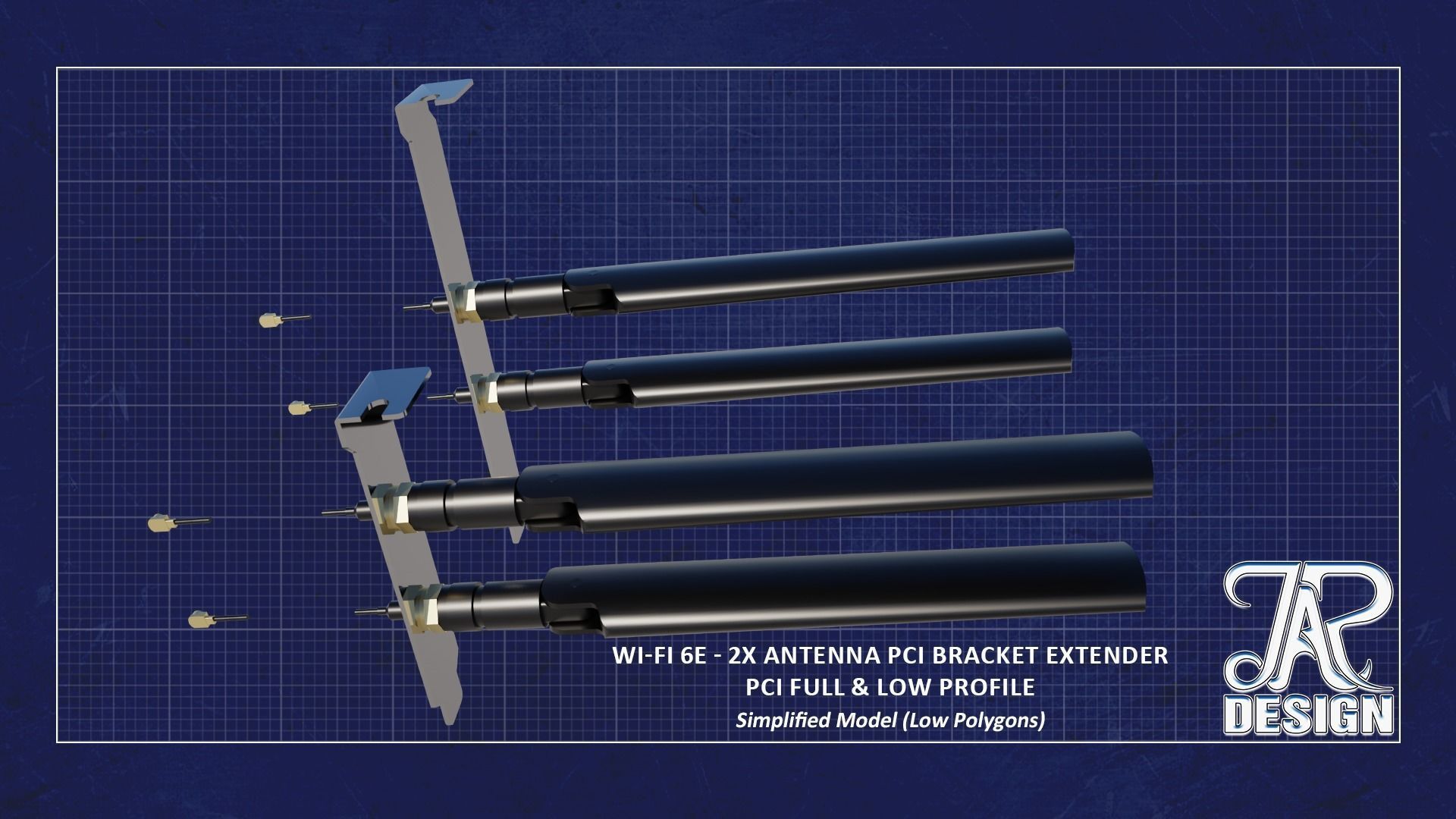 WiFi 6E 2x ANTENNA PCI BRACKET EXTENDER 3D model | CGTrader