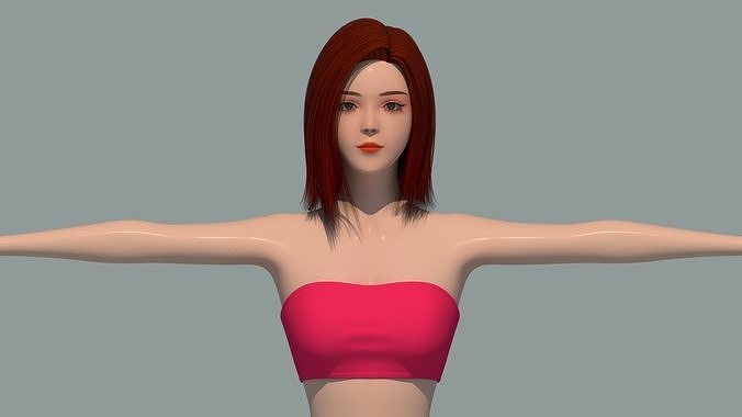Realistic Female Character Maya Rig Model 3D model animated rigged ...