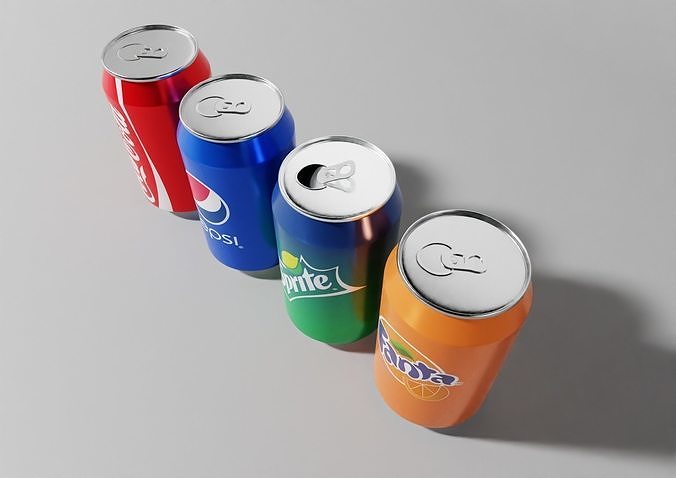 3D model Tin cans pepsi fanta coca cola sprite VR / AR / low-poly ...