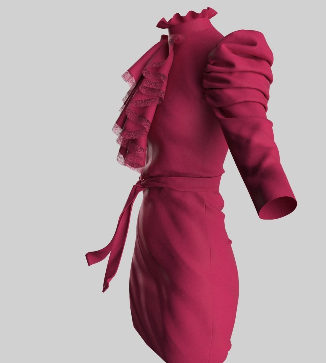 3d womens dress free 3D model | CGTrader
