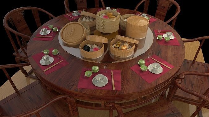 Chinese dim sum 3D model | CGTrader